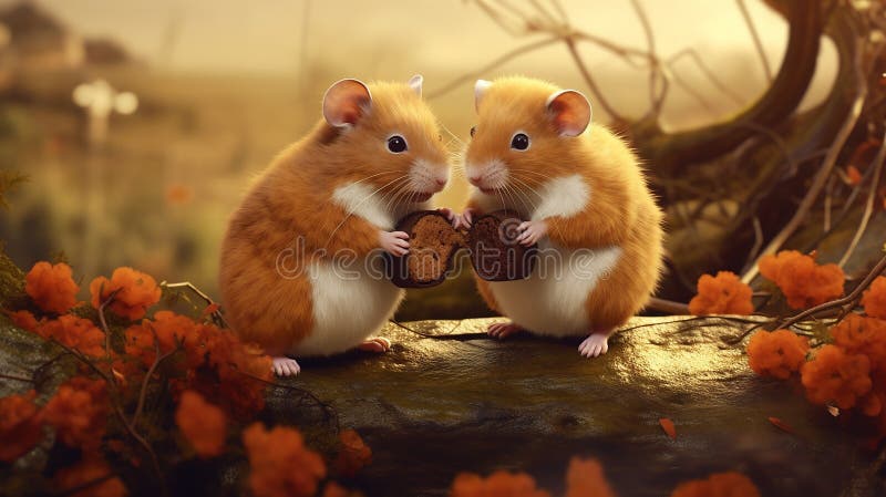 Sweet Hamster Couple in Love. Created Using Ai Generative. Stock ...