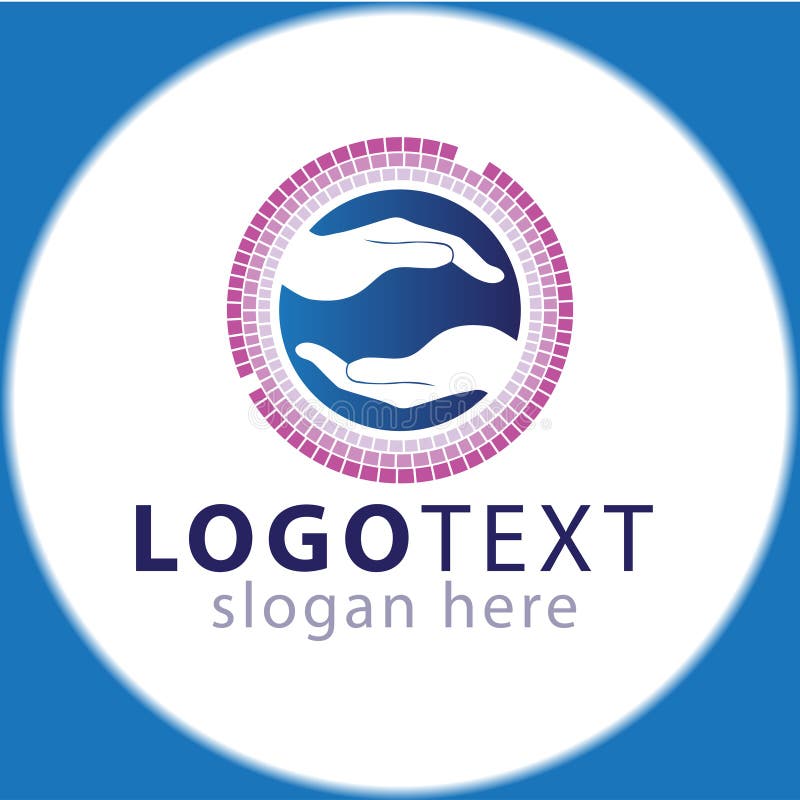 Two Hand in Circle Logo Vector Template Stock Vector - Illustration of ...