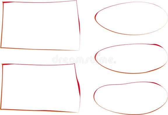 Red Orange Irregular Squares and Ovals Frames Stock Vector ...