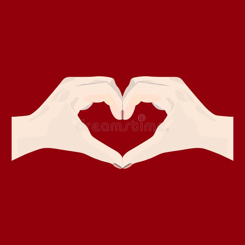 Two Hand Forming a Heart Shape with the Fingers. Vector Illustration ...