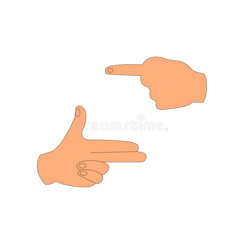 Cartoon Gun Two Fingers Sign Stock Illustrations – 9 Cartoon Gun Two ...