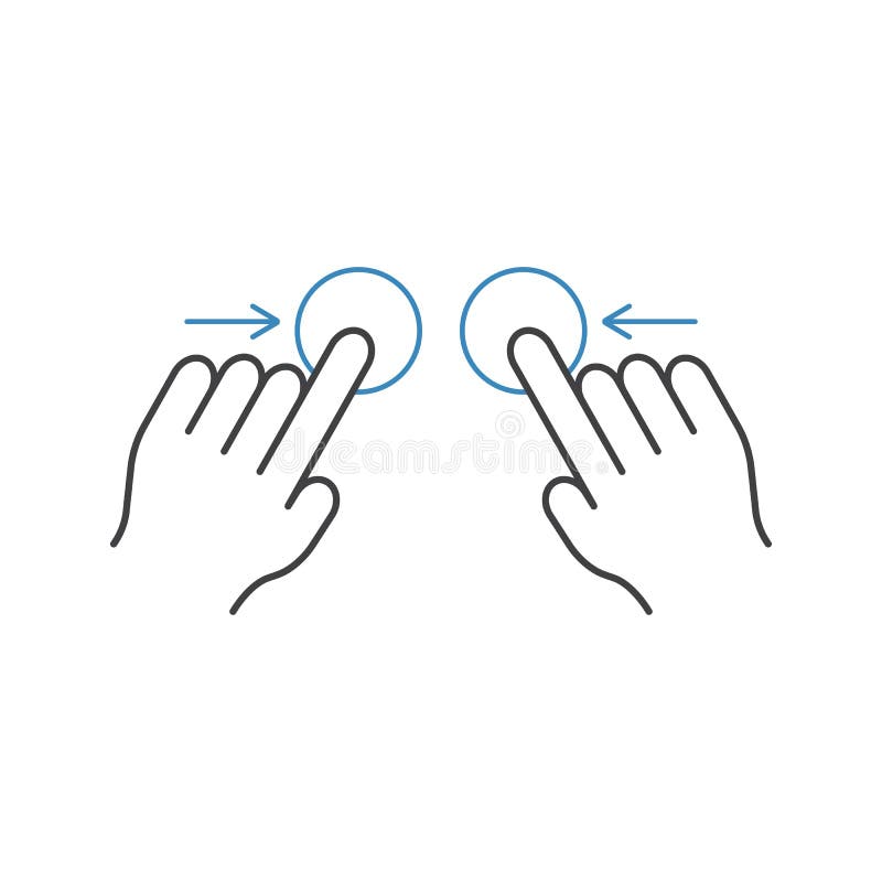 Two Hand Pinch Line Icon, Hand Gestures Stock Vector - Illustration of ...