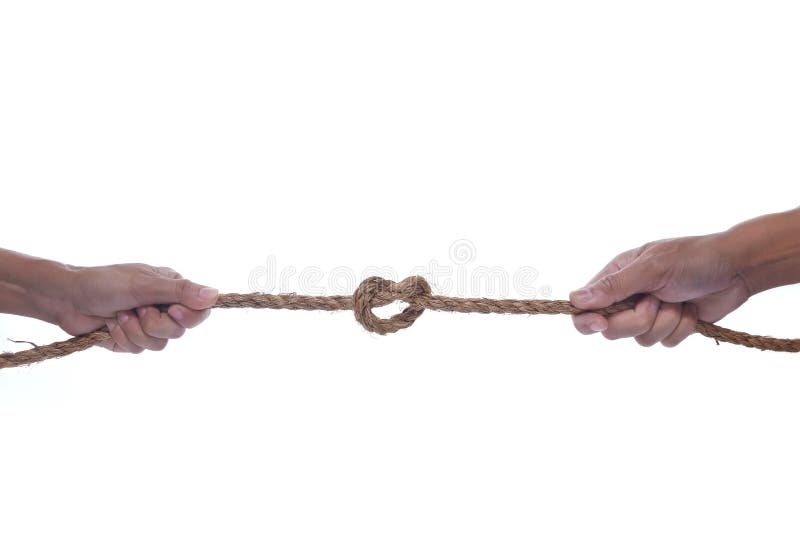 Two Hand Pulling a Rope with Heart Shape Stock Photo - Image of white ...