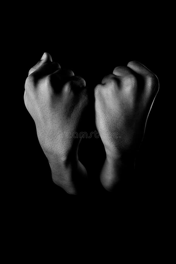 Two Hand Shaped Punch, Black and White Photography Stock Photo - Image ...