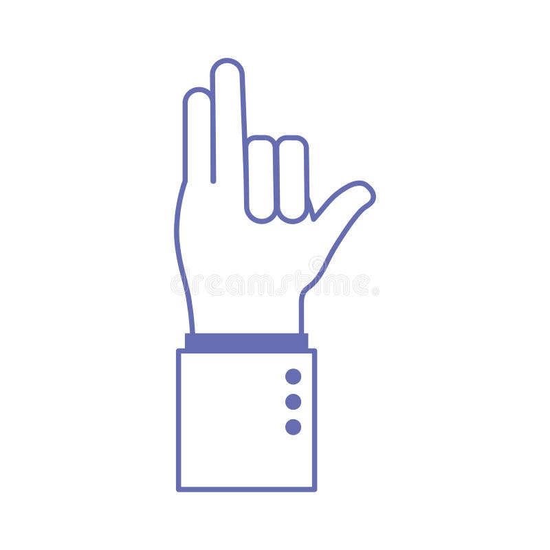 Two Hand Sign Language Line And Fill Style Icon Vector Design Stock