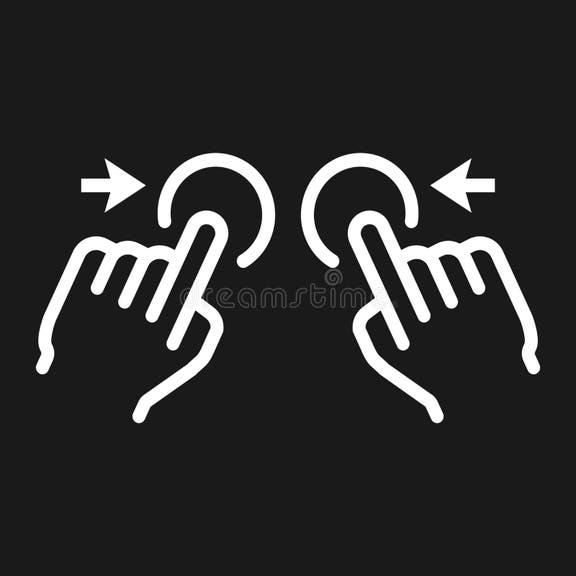 Two Hand Zoom Out Line Icon, Touch and Gesture Stock Vector ...