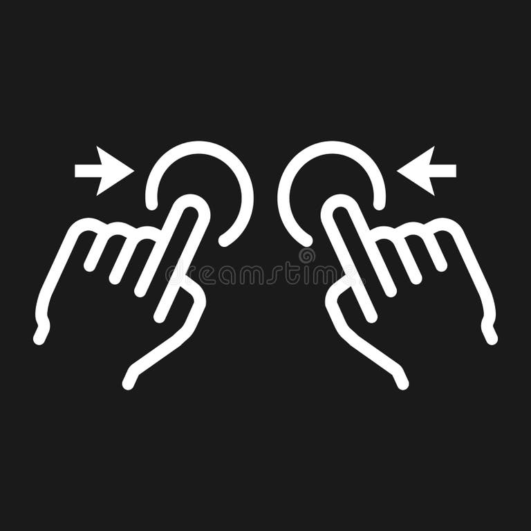 Two Hand Zoom Out Line Icon, Touch and Gesture Stock Vector ...