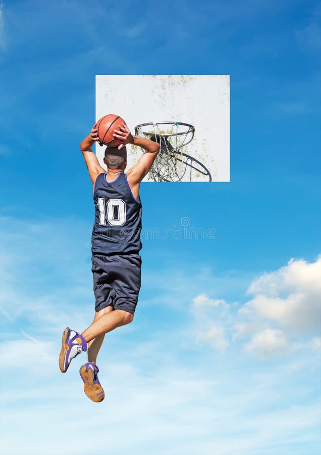 Two-handed dunk stock image. Image of play, dunk, healthy - 34126089
