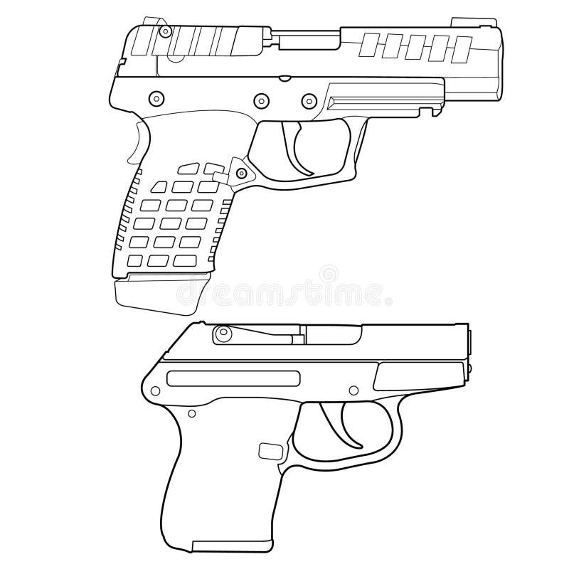 Handgun Line Drawing Stock Illustrations – 830 Handgun Line Drawing ...
