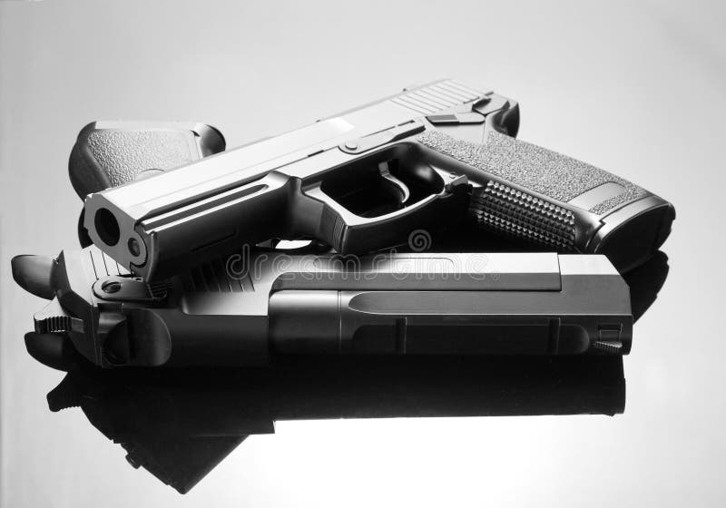 Two handguns stock image. Image of plastic, artificial - 14633427
