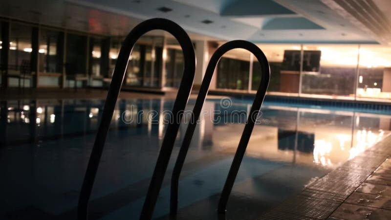 Two Handle in Swimming Pool with Water in Empty Stock Video - Video of ...