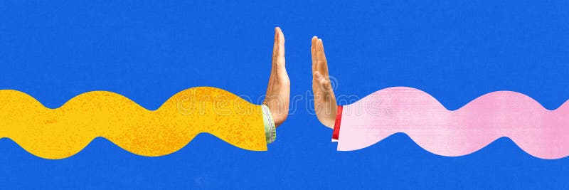 Two Hands Approach Each Other from Wavy Pathways, Representing Dialogue ...