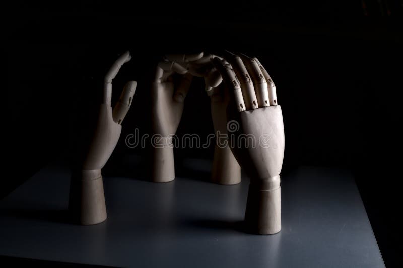 Two Hands Approaching Two Other Hands that are Hesitating Stock Image ...