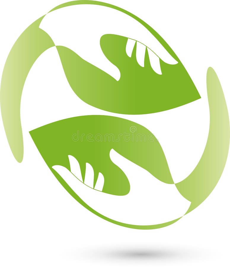 Two Hands As Leaves, Plants, Naturopath and Wellness Logo Stock Vector ...