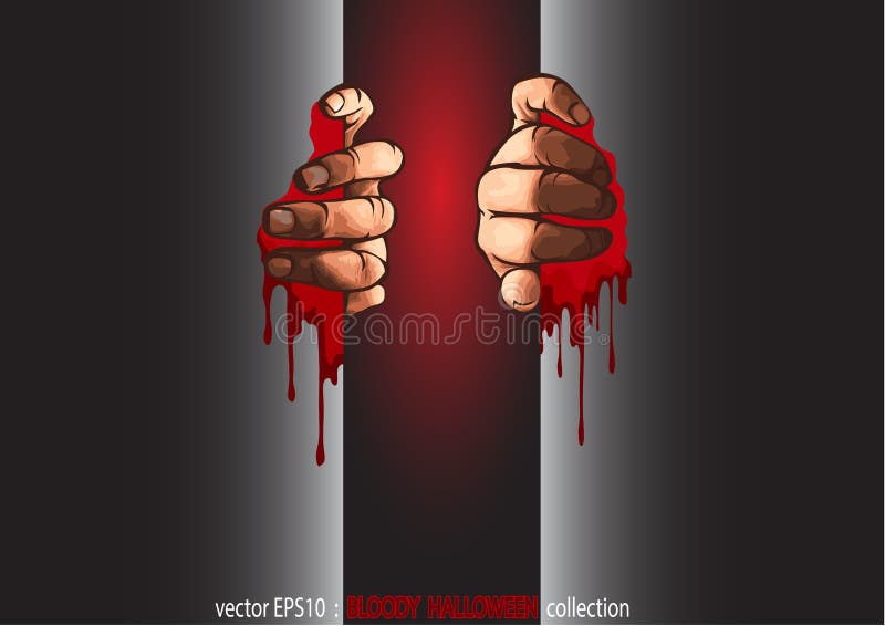 Two hands and the blood stock vector. Illustration of bloody - 53765007