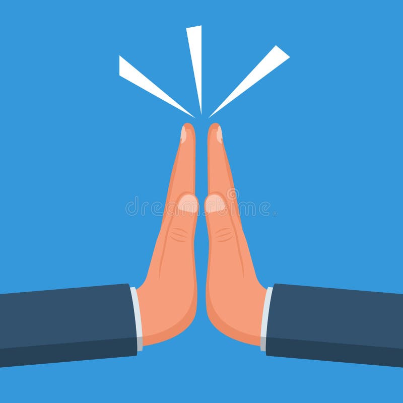 Two Hands Clapping. Five Gesture Stock Vector - Illustration of ...
