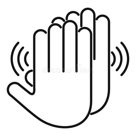 Two Hands Clapping Making Sound Waves Icon Stock Vector - Illustration ...
