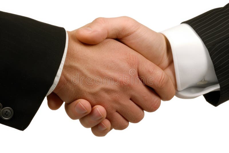 Two Hands Clasp in a Firm Handshake, Signifying an Agreement and a ...