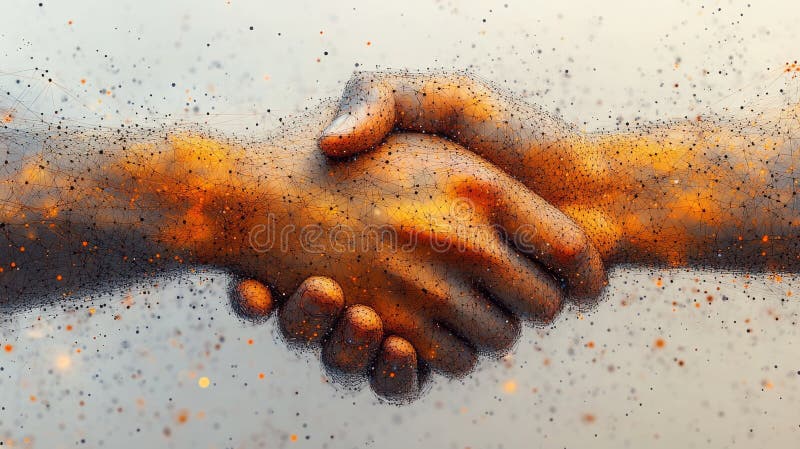 Two Hands Clasp in a Handshake, Symbolizing Cooperation and Unity ...