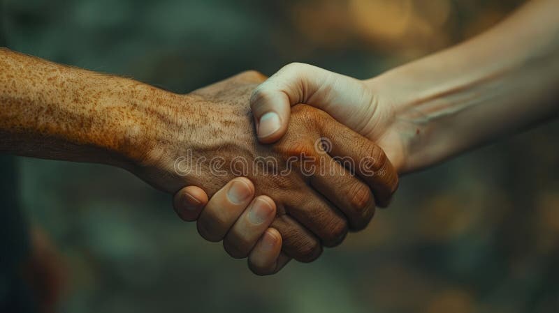 Two Hands Clasped in a Firm Handshak Stock Illustration - Illustration ...