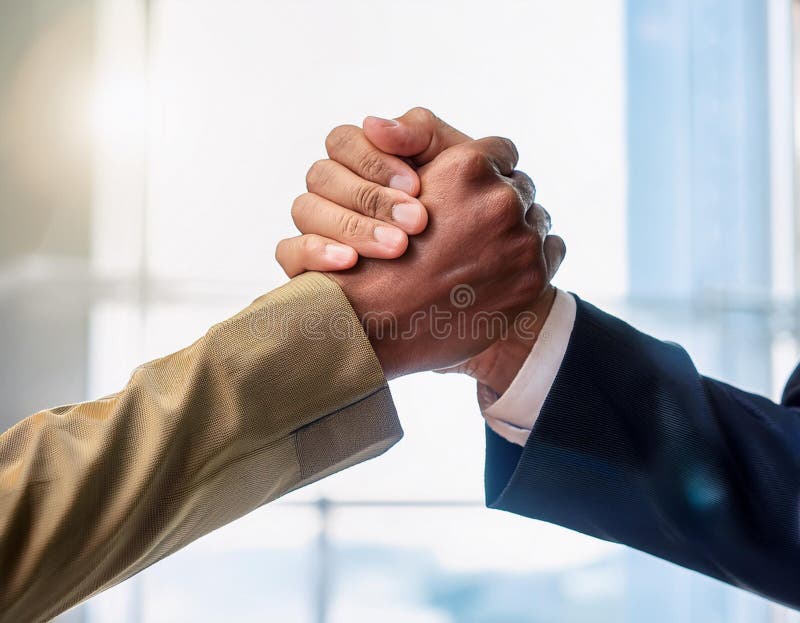 Two Hands Clasped in a Handshake, Symbolizing Unity, Respect, and the ...