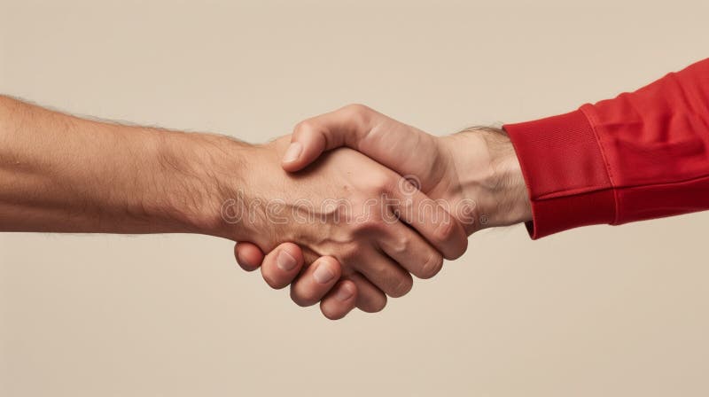 Two Hands Clasped Together in a Handshake Stock Photo - Image of beige ...