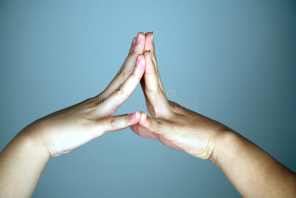 Two hands coming together stock image. Image of female - 6849267