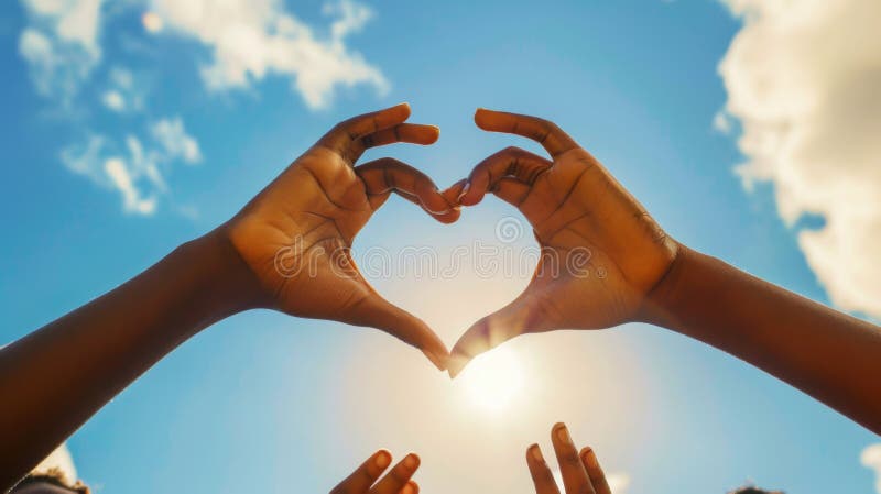 Hands Forming a Heart Silhouette.. AI Generated Stock Image - Image of ...