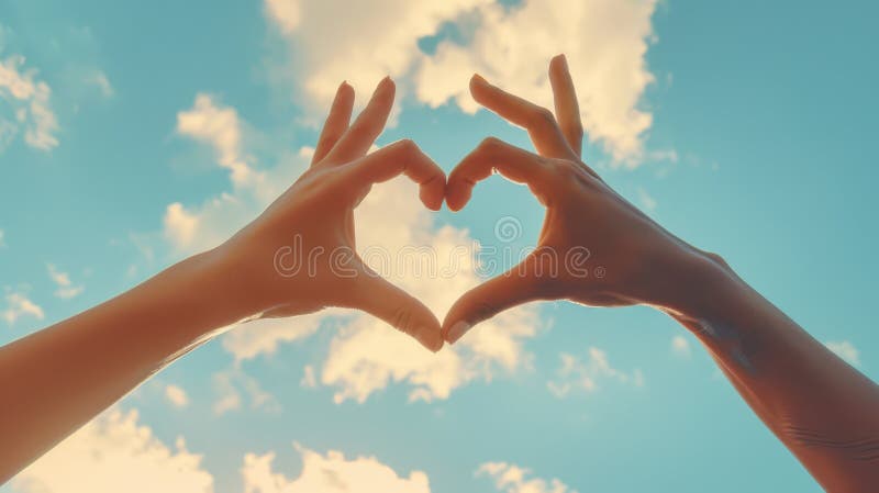 The Hands Forming Heart.AI Generated Image Stock Photo - Image of ...