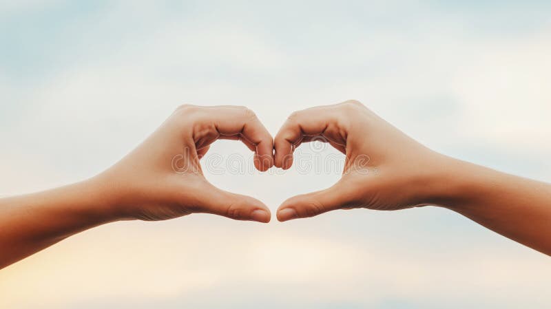 Two Hands Forming a Heart Shape Symbolizing Love and Care, with a ...