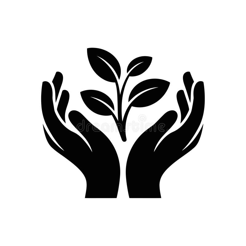 Two Hands are Depicted Holding a Small Plant with Leaves, Symbolizing ...