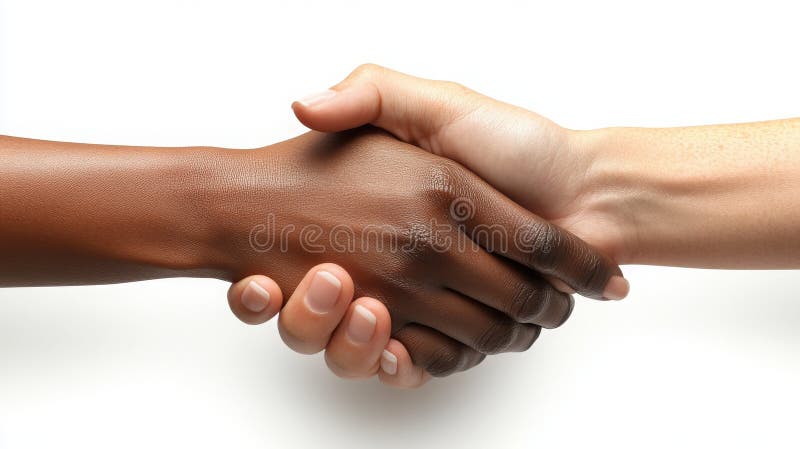 Two Hands Shaking Against a White Background Symbolizing Unity and ...