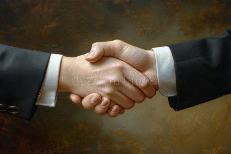Diverse Hands Unite in a Firm Handshake Symbolizing Friendship and ...