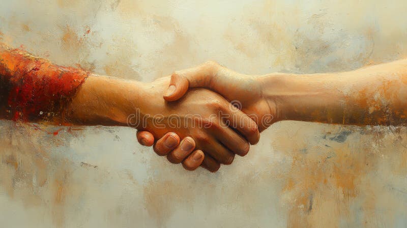 Two Hands Engage in a Firm Handshake, Symbolizing Trust and Cooperation ...
