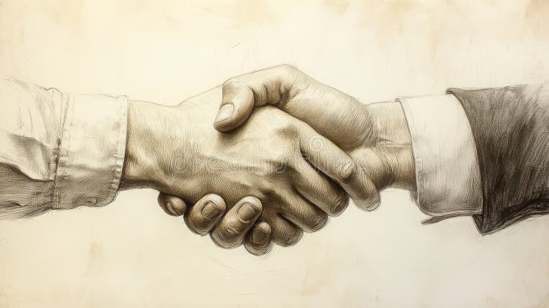 Two Hands Engaging in a Handshake, Symbolizing Agreement or Partnership ...