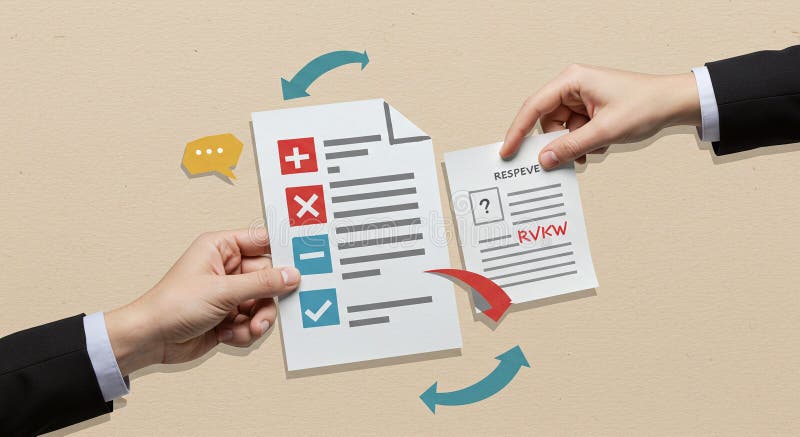 Document Review and Feedback Process Stock Illustration - Illustration ...