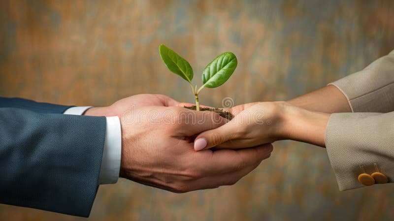 The Handover of Green Responsibility.AI Generated Image Stock Photo ...