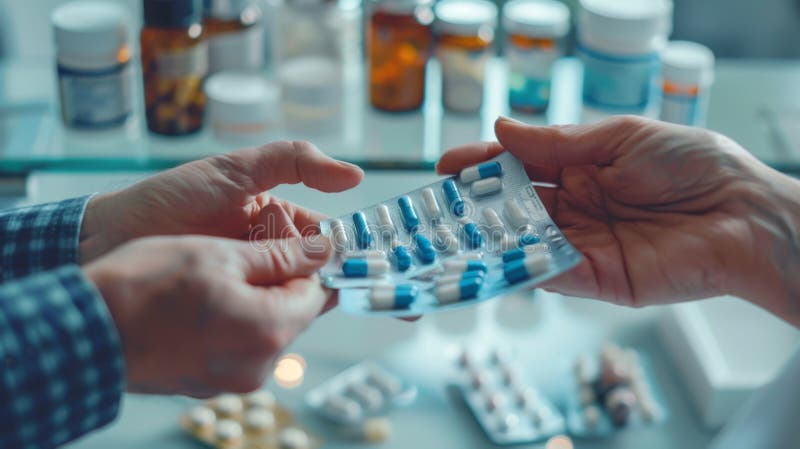 The Blister Pack Handover.AI Generated Image Stock Photo - Image of ...