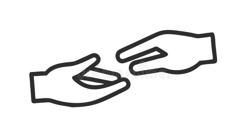 Two Hands Exchanging Item, Transaction, Giving, Receiving, Vector ...