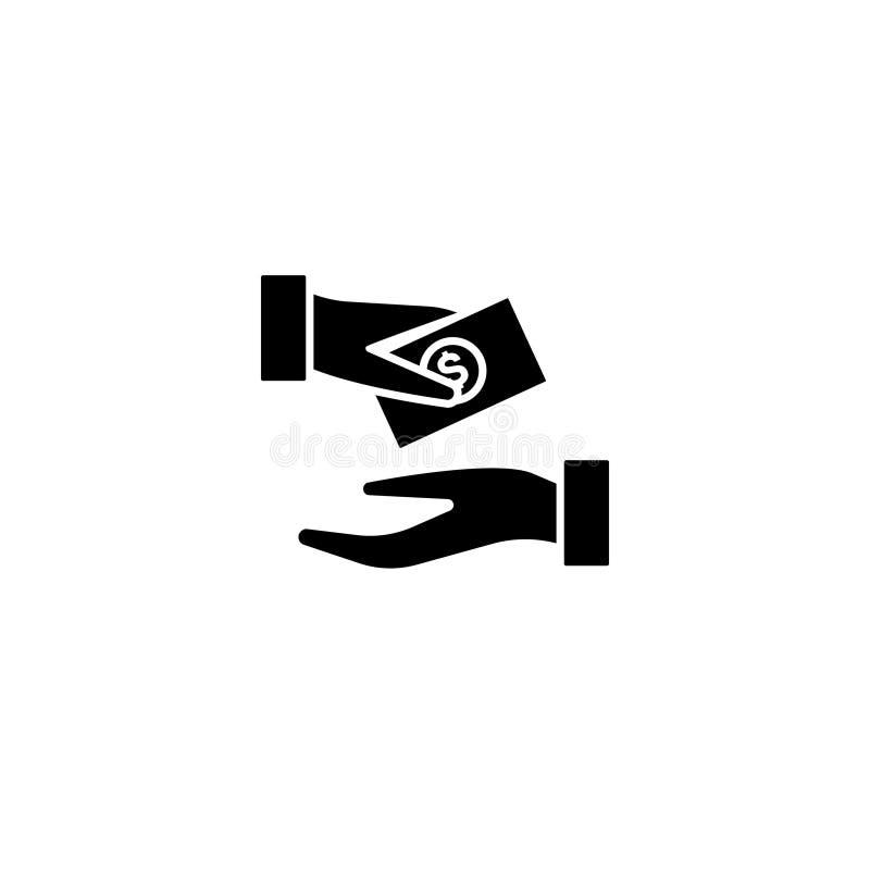 Two Hands Exchanging Money Symbolizing Financial Transaction and ...