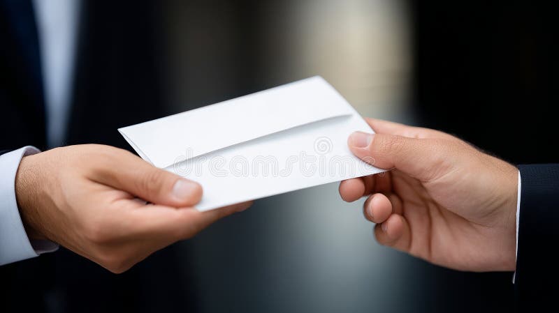 Two Hands Exchanging a Plain White Envelope. a Simple yet Powerful ...