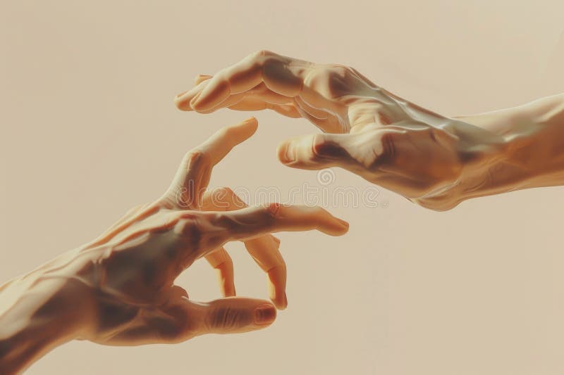 Two Hands Extending To Touch, a Moment of Connection and Intimacy Stock ...