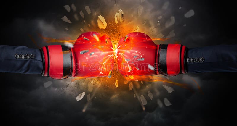 Fighting Hands Breaking Rock Stock Photo - Image of gravel, boxing ...