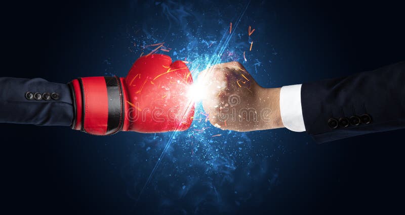Fighting Hands with Different Elements Concept Stock Photo - Image of ...