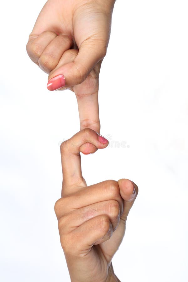 Two Hands with Fingers Linked Stock Image - Image of hollow, finger ...