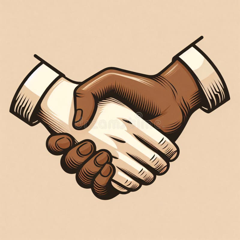 Two Hands in a Firm Handshake Symbolize Partnership in AI Technology ...
