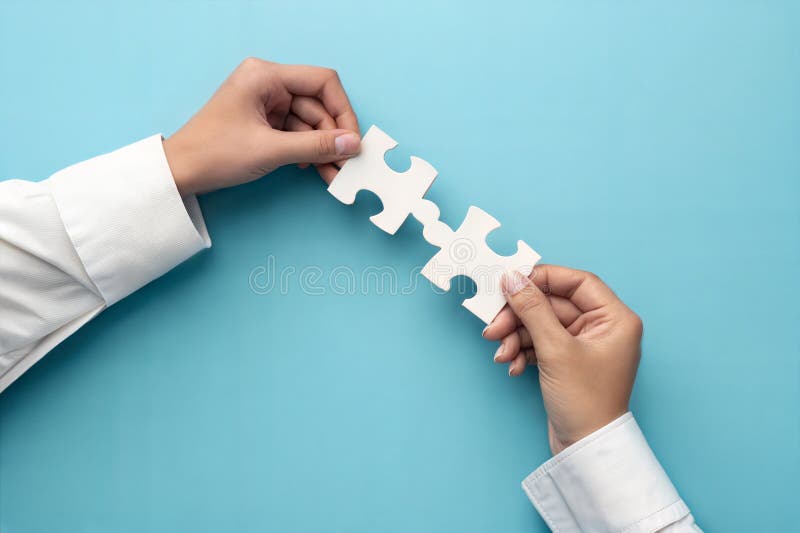 Two Hands Fitting Puzzle Pieces Together, Symbolizing Unity and ...