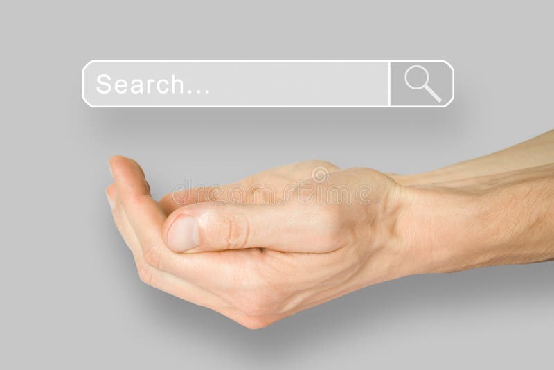 Two Hands Folded Under the Search Bar Stock Photo - Image of network ...