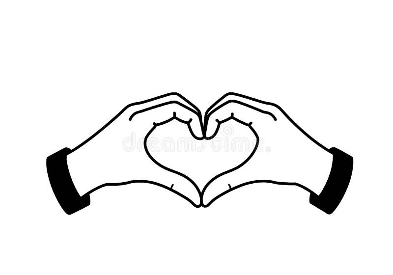 Drawn heart hand clipart. stock illustration. Illustration of clipart ...