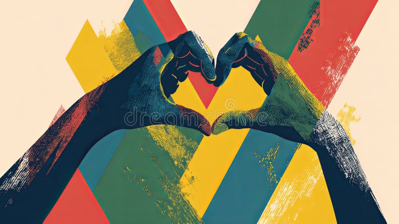 Heart Shape Hands Over Juneteenth Flag Stock Image - Image of love ...